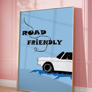 Retro Car Poster | Digital Printable Wall Art | Road Friendly Car ...