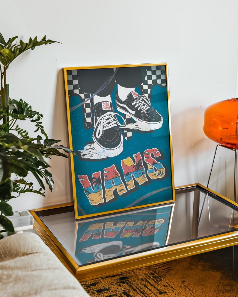Pôster Vans Old Skool, Arte de Parede Retrô para Skateboarding ...