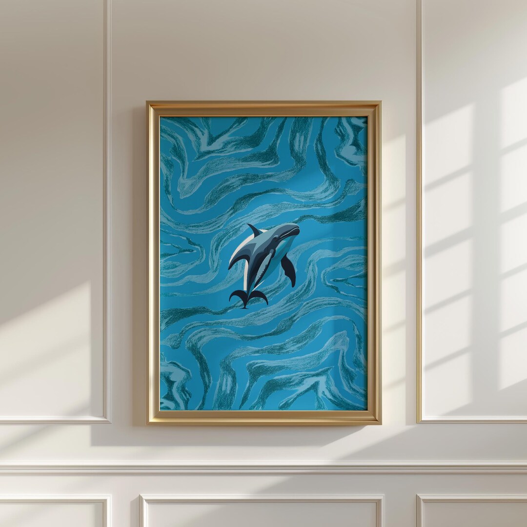 Orca Whale Digital Printable Poster | Ocean Themed Wall Art | Modern ...
