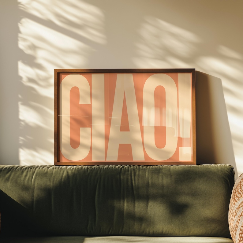 Retro "ciao!" Typography Poster | Minimalist Wall Decor | Vintage ...