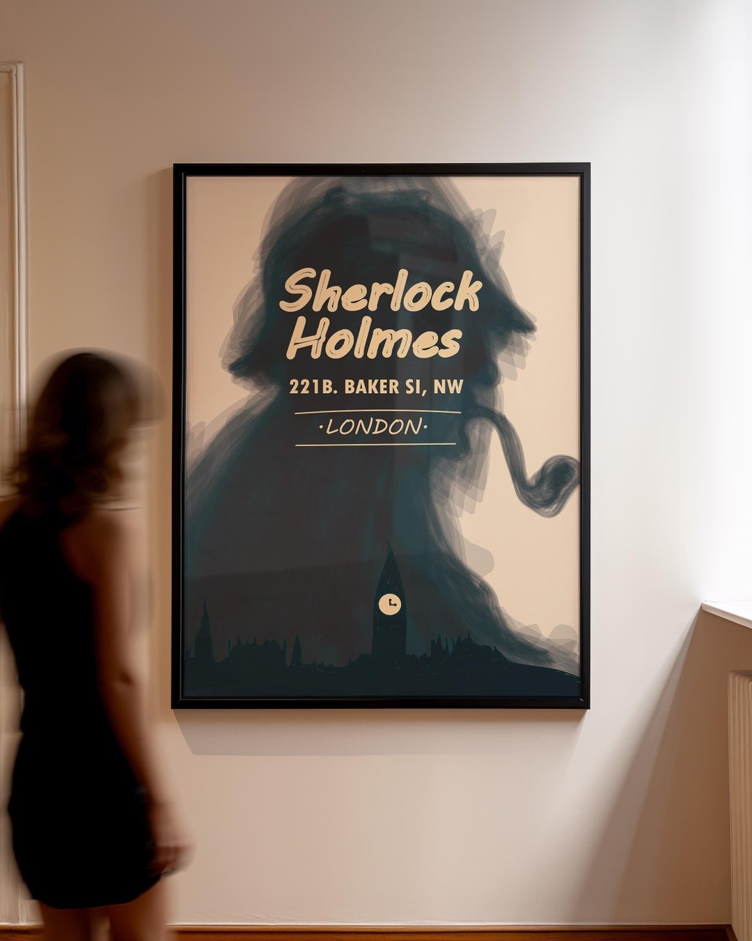 Sherlock Holmes Poster | 221B Baker Street Minimalist Duvar Dekoru ...