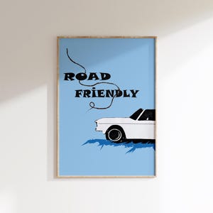 Retro Car Poster | Digital Printable Wall Art | Road Friendly Car ...
