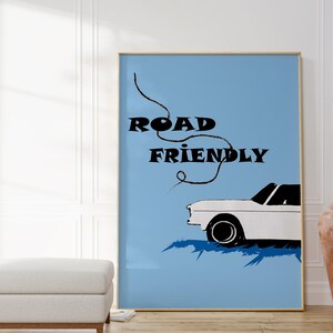 Retro Car Poster | Digital Printable Wall Art | Road Friendly Car ...