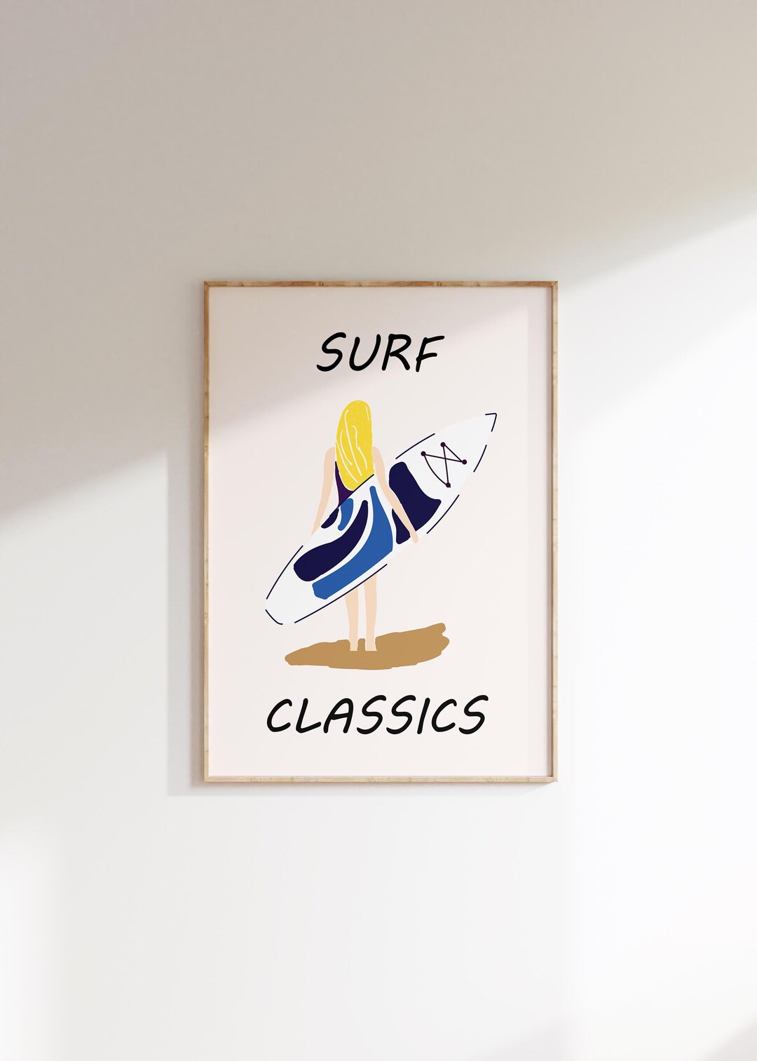 Surf Classics Poster - Minimalist Digital Wall Art | Beach House Decor ...