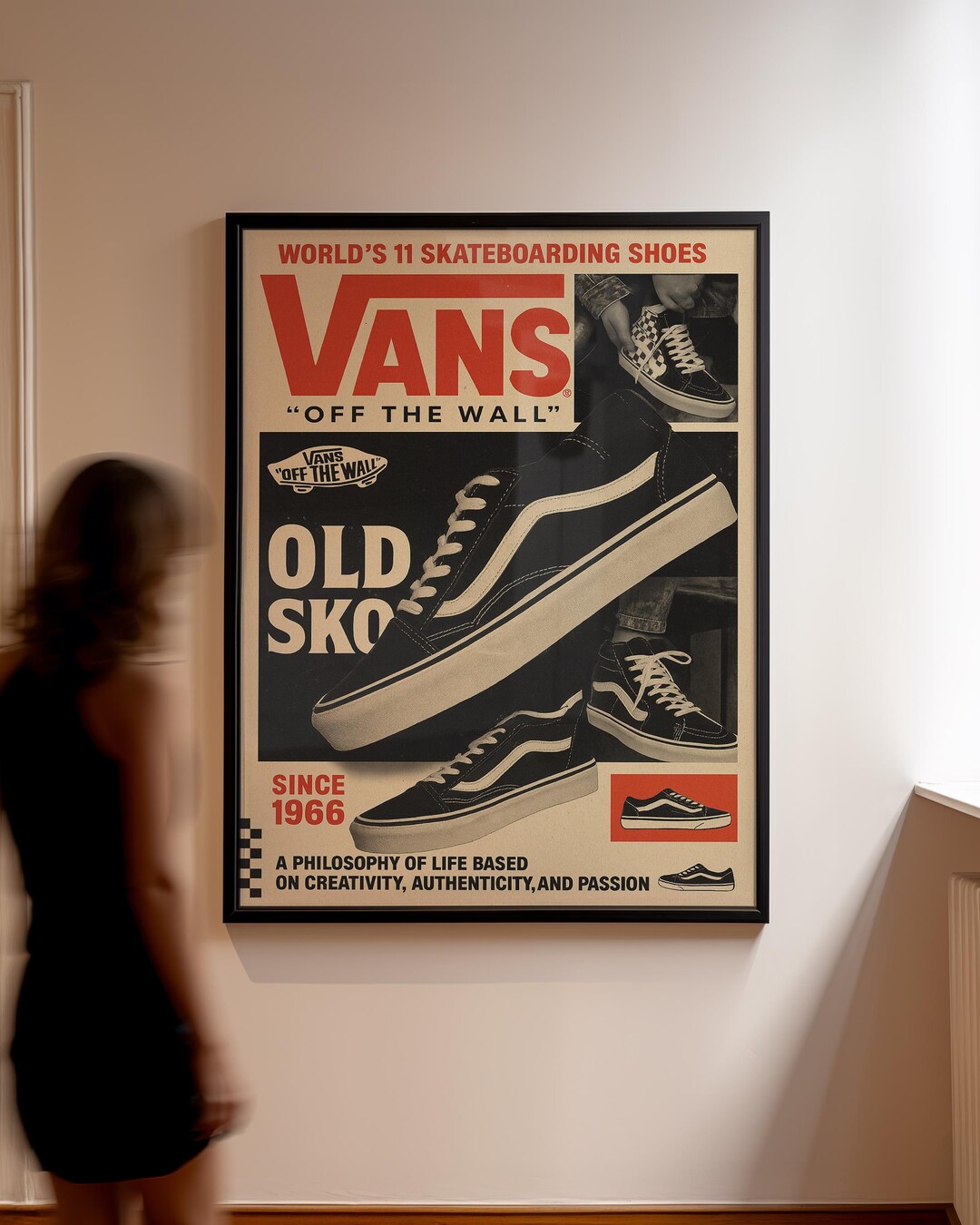 Vintage Vans Old Skool Poster: Retro Skate Culture Wall Art (digital ...