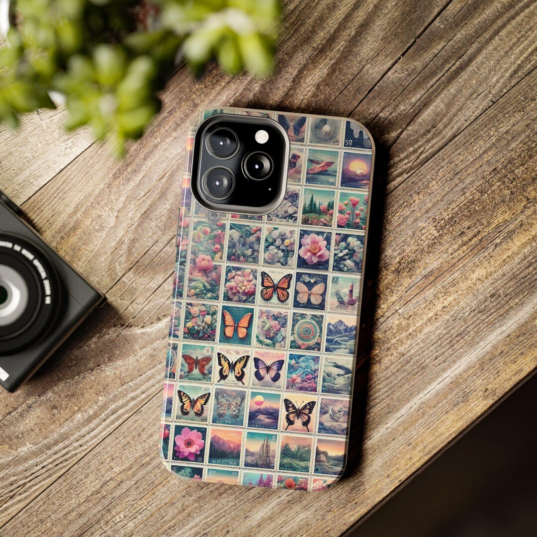 3D Modern Postage Stamp Phone Case - Vibrant Global Collage With Nature ...