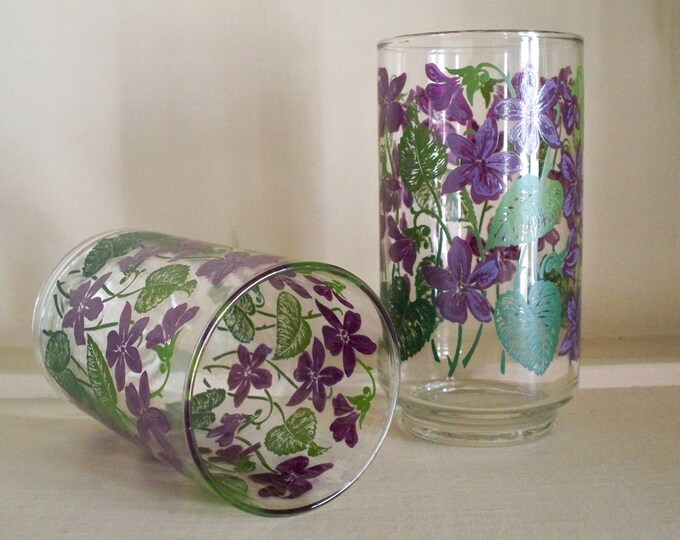 Vintage Purple Violet Libbey Juice Glasses Set of 2 - Etsy
