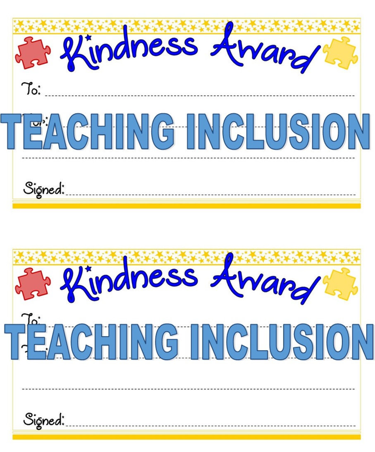 Kindness Challenge Classroom Ideas Charts Awards - Etsy