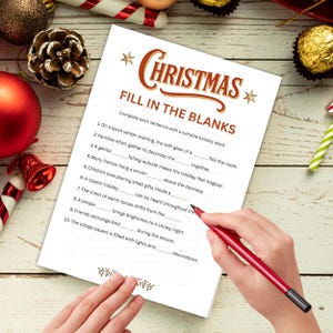 Vintage Christmas Game Fill in the Blanks – Printable Worksheet Holiday ...