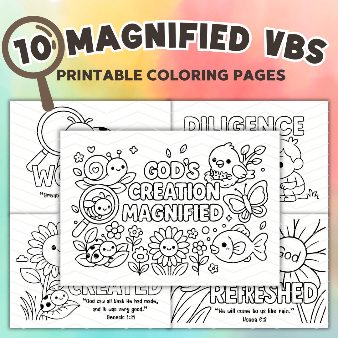 Magnified VBS 2025 Coloring Pages: Bible Activity Sheets (PDF Download ...