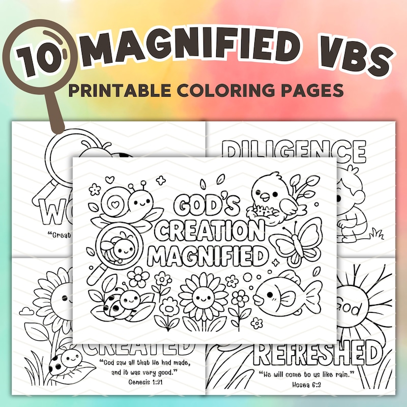 Magnified Vbs 2025 Coloring Sheets - Etsy