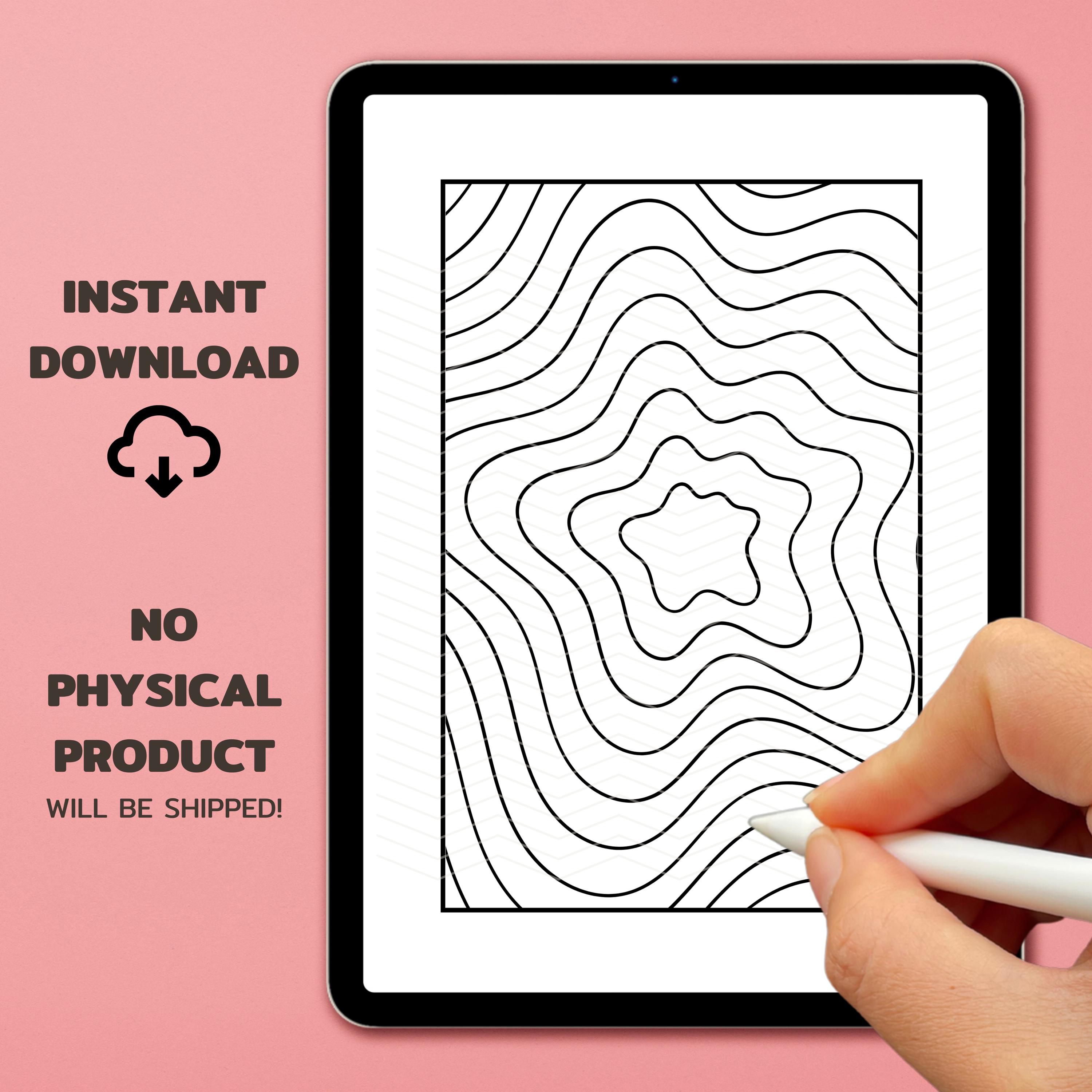 Easy Bold Patterns Coloring Pages Mindfulness Coloring Mental Health ...