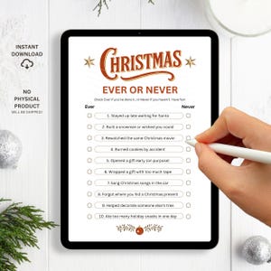 Vintage Christmas Ever or Never Game – Printable Worksheet Holiday ...