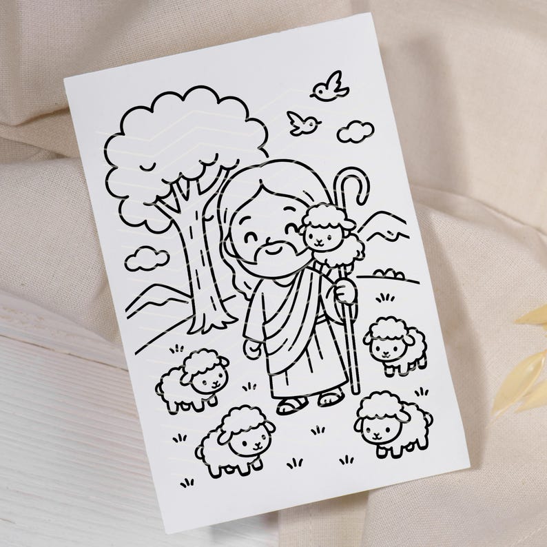 Christian Coloring Pages, Jesus Good Shepherd Kids Bible Story (PDF ...