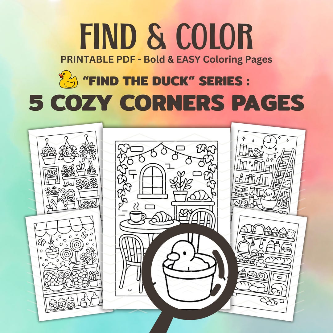 Find the Duck Cozy Corners Coloring Pages Printable Activity for Kids ...