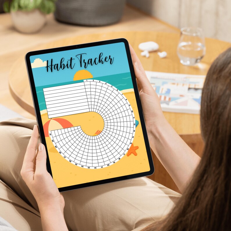 Summer Habit Tracker Printable: Circular Journal Page (digital Download ...