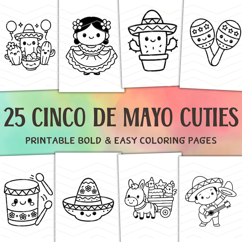 25 Cinco De Mayo Coloring Pages for Kids Simple Bold Easy Coloring ...