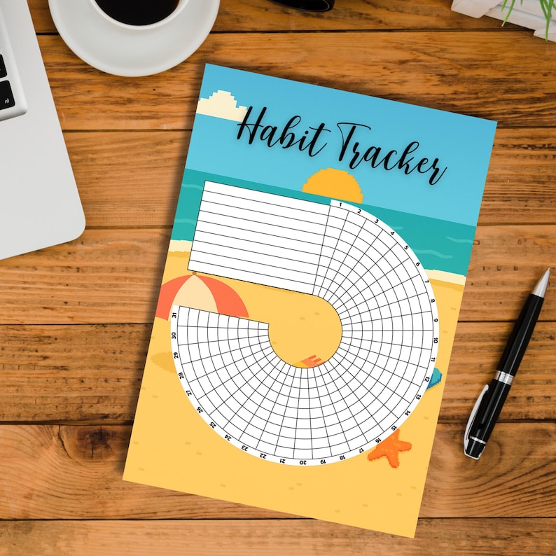 Summer Habit Tracker Printable: Circular Journal Page (digital Download ...