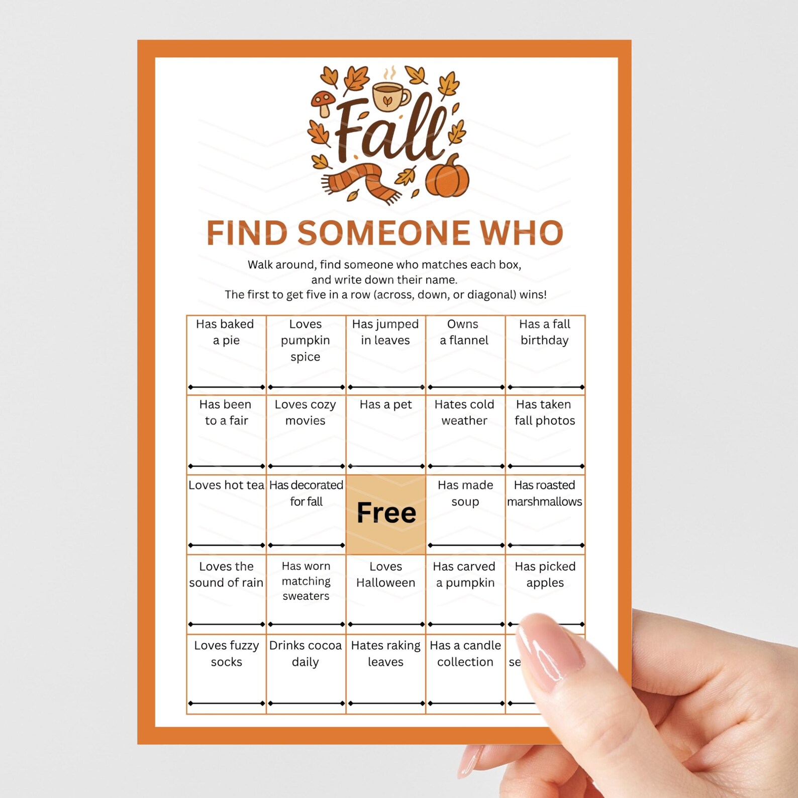Fall Icebreaker Games: 12 Autumn Party Activities (PDF) - Etsy