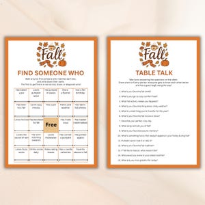 Fall Icebreaker Games: 12 Autumn Party Activities (PDF) - Etsy