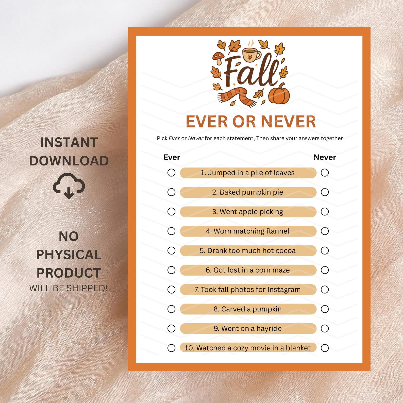Fall Icebreaker Games: 12 Autumn Party Activities (PDF) - Etsy