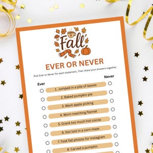 Fall Icebreaker Games: 12 Autumn Party Activities (PDF) - Etsy