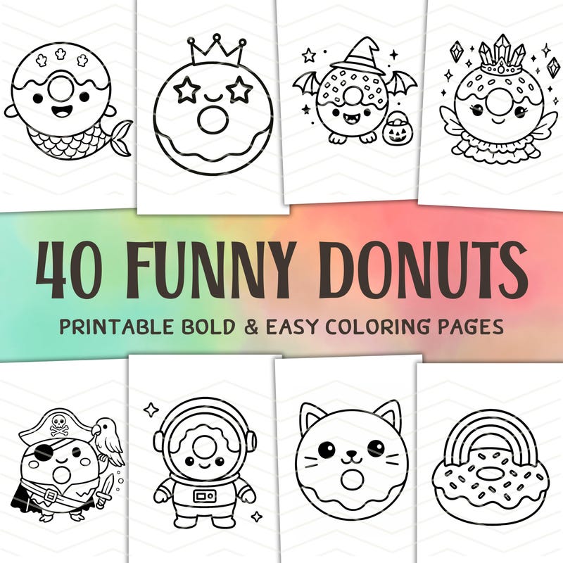 Coloring Book Donuts - Etsy