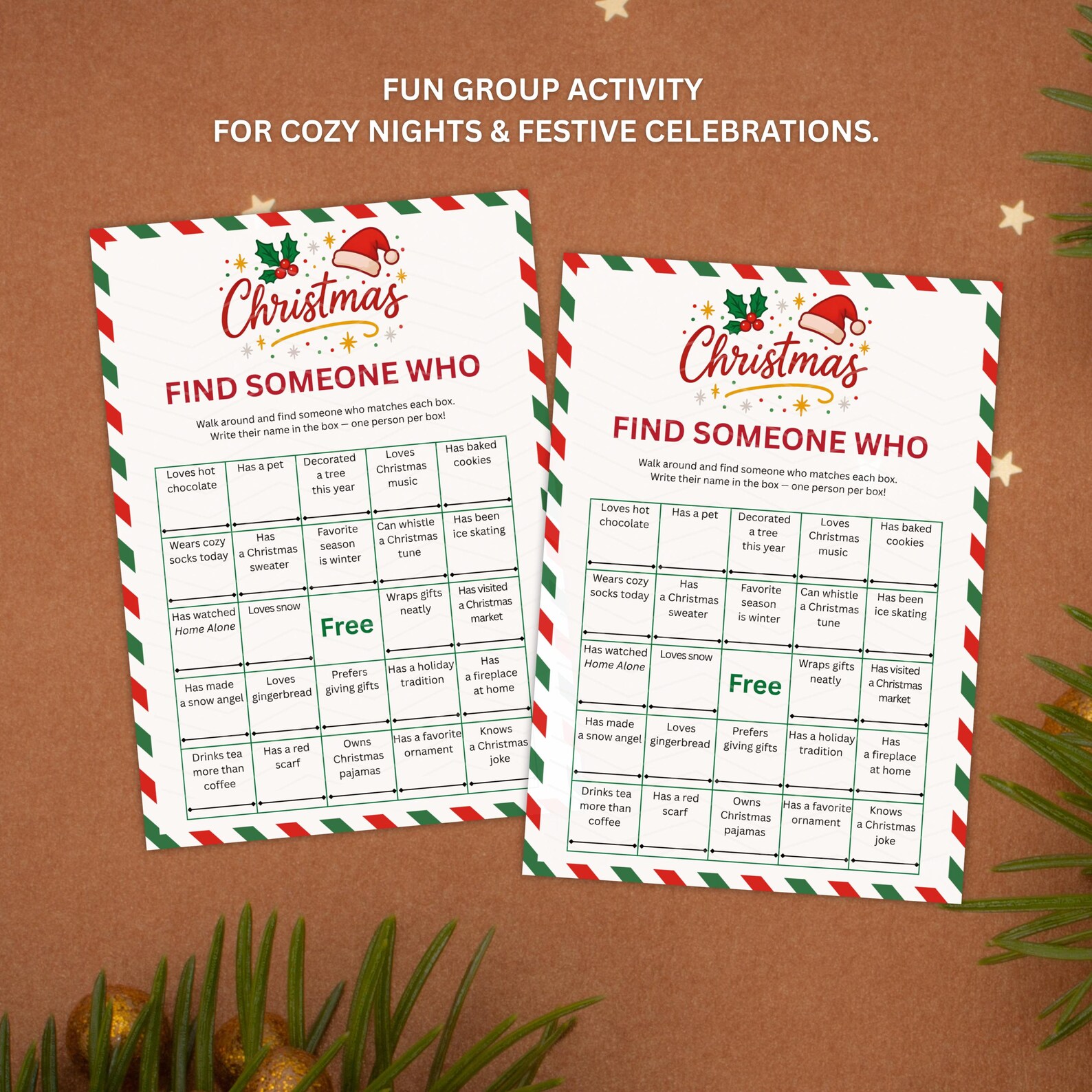 Find Someone Who Game Printable Christmas Games | Holiday Party ...