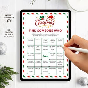 Find Someone Who Game Printable Christmas Games | Holiday Party ...
