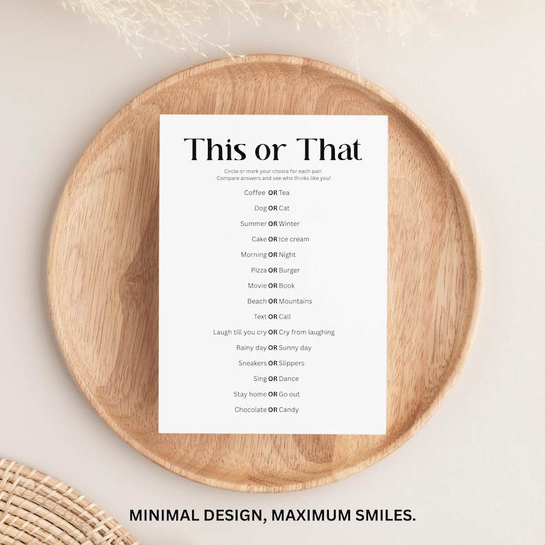 This or That Game Printable, Fun Icebreaker (PDF A4 & A5) - Etsy