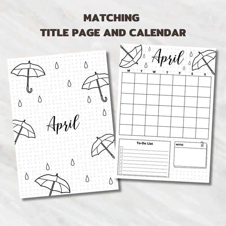 April Cover Page Calendar Printable Journal Page April Planner ...
