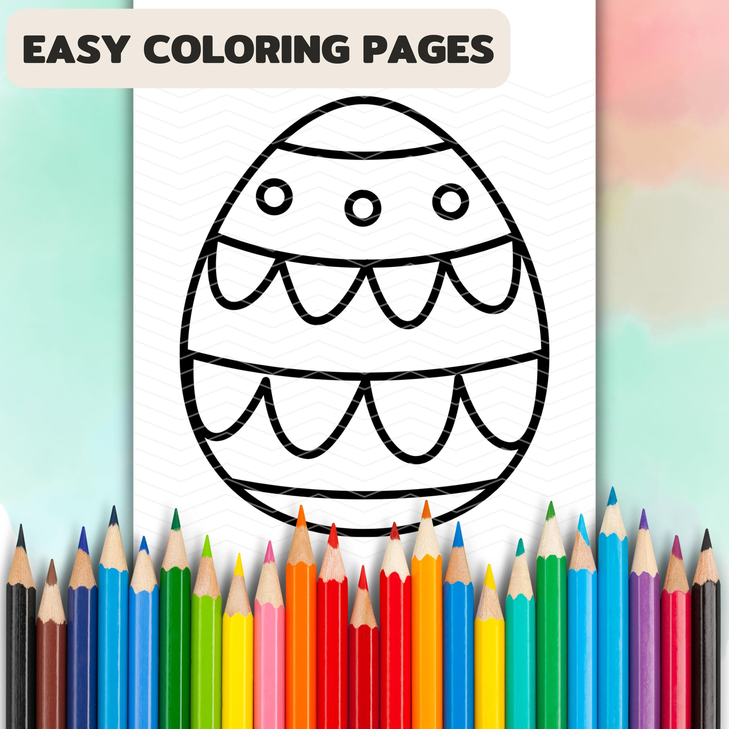 Easter Eggs Coloring Pages for Kids Simple Bold & Easy Coloring ...