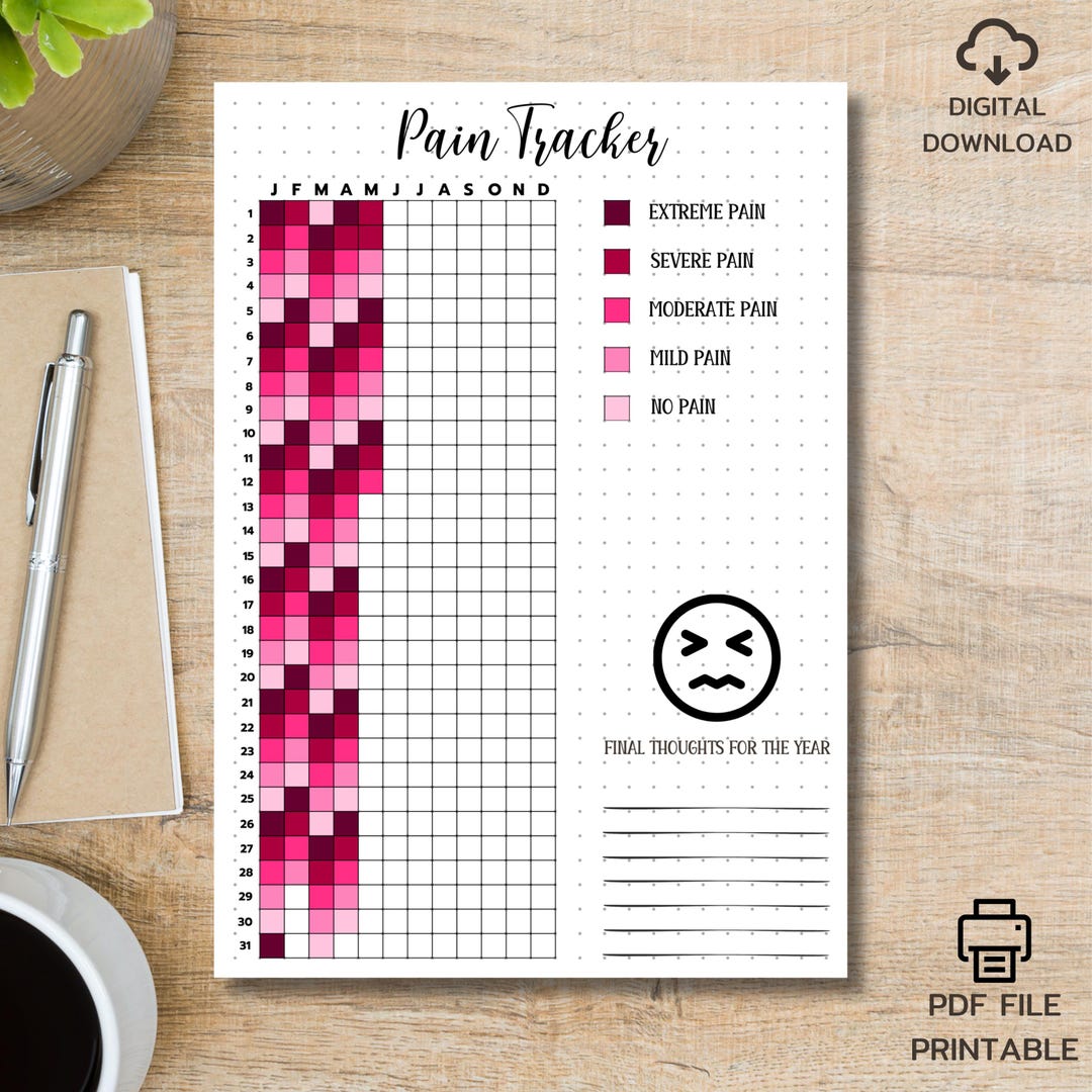 Pain Tracker Printable Journal Page Health Tracker Bullet Journal Idea ...