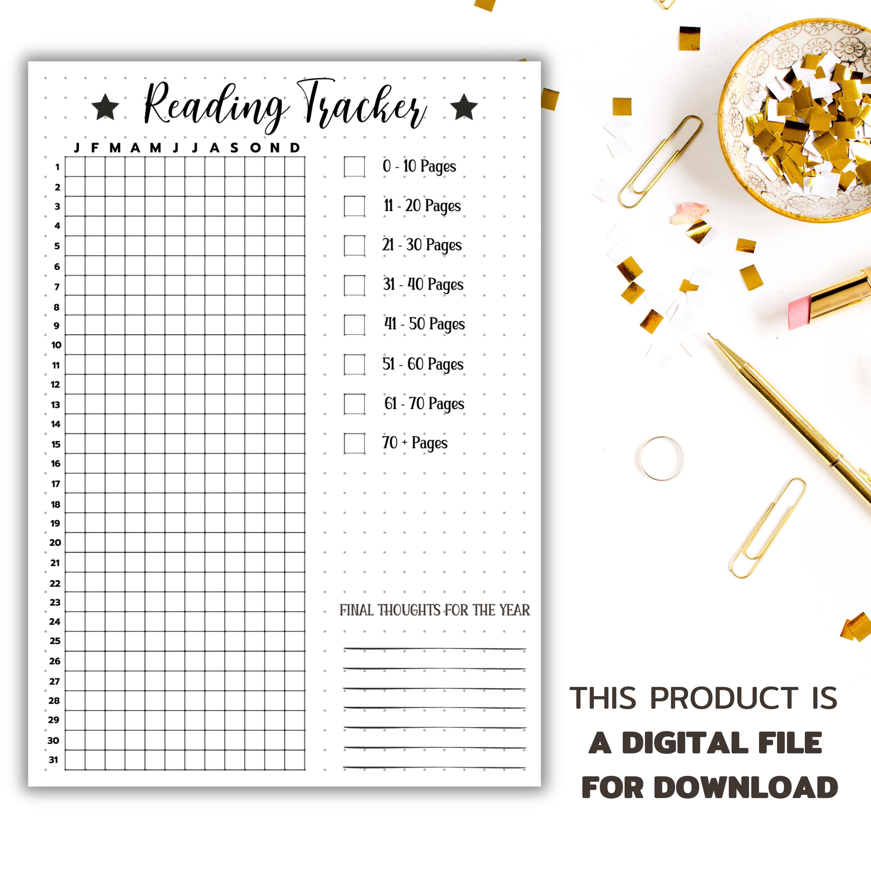 Reading Tracker, Reading Log, Printable Journal, Book Review, Planner ...
