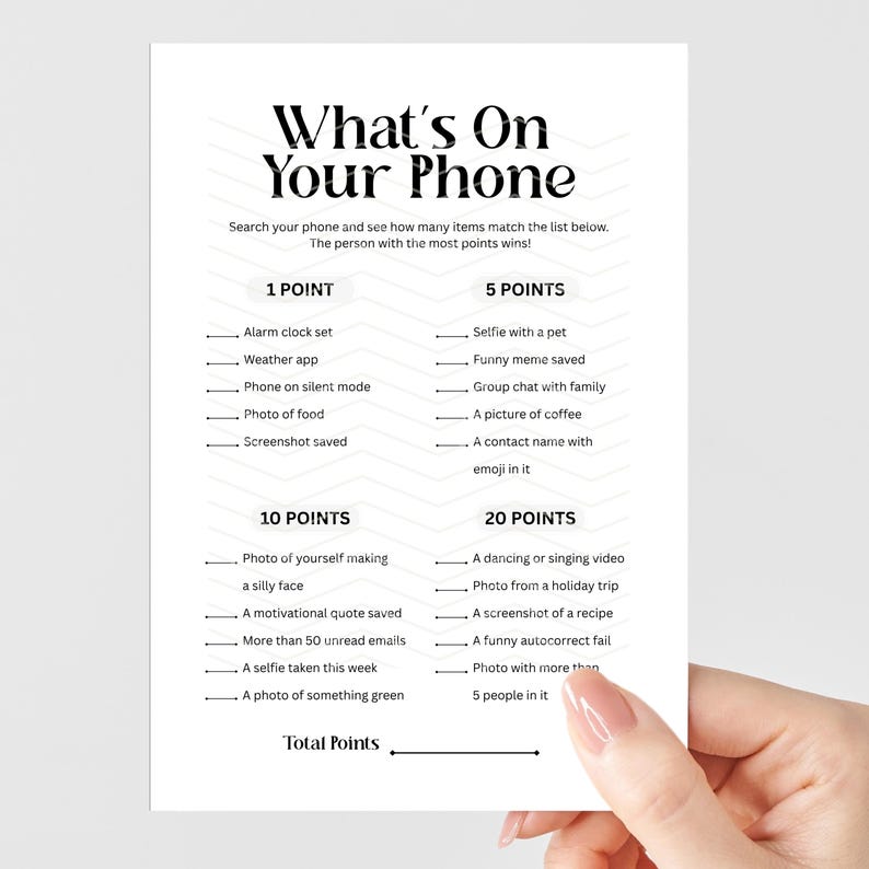 What's on Your Phone Game – Printable Icebreaker (PDF A4 & A5) - Etsy