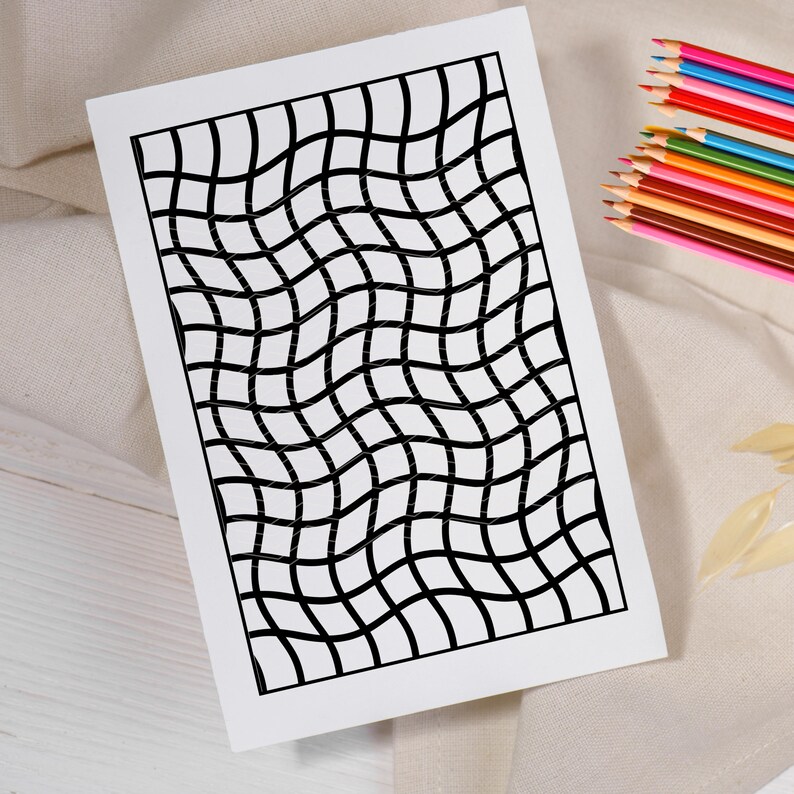 Easy Bold Patterns Coloring Pages Mindfulness Coloring Mental Health ...