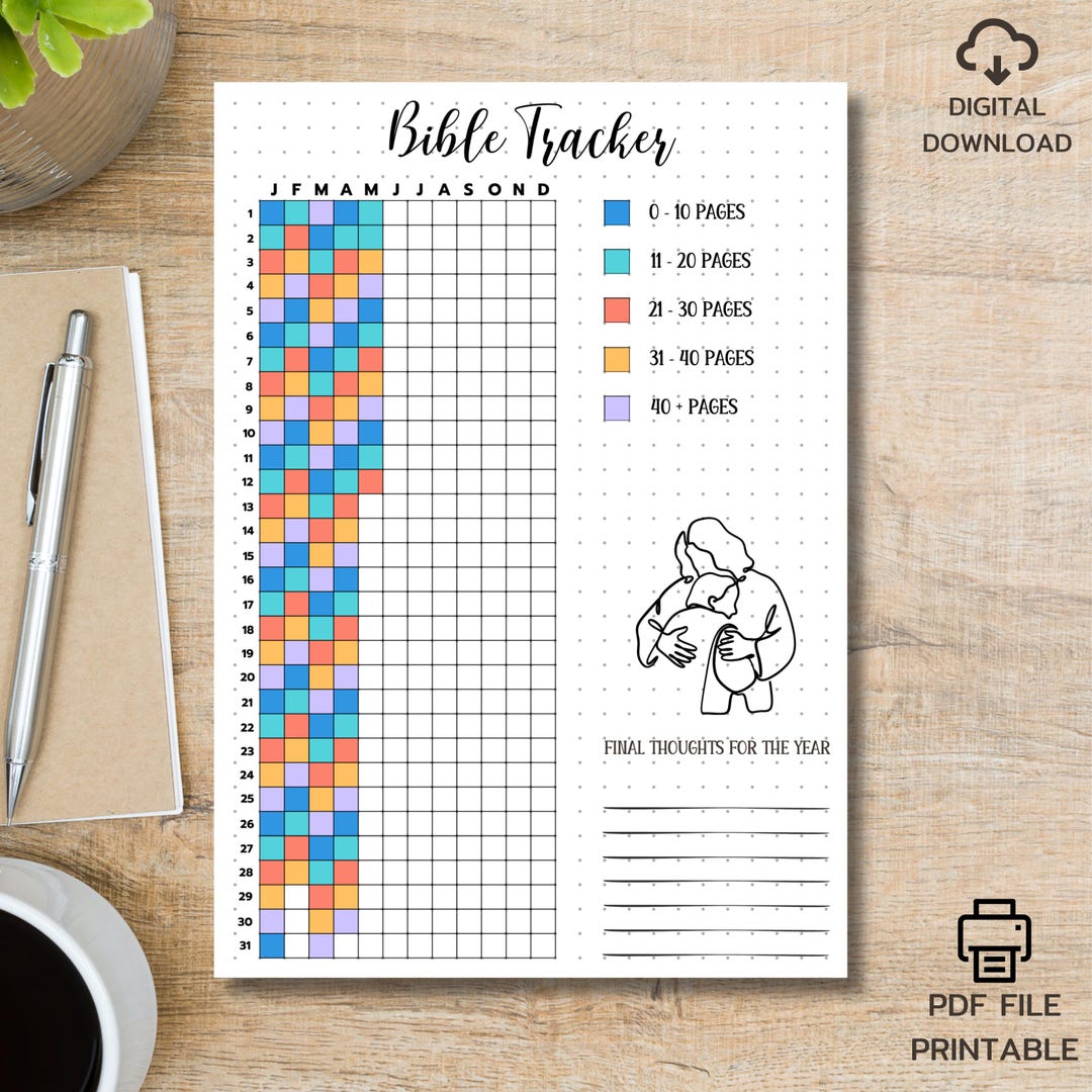 Bible Tracker Printable Journal Page Bible Reading Tracker Bullet ...