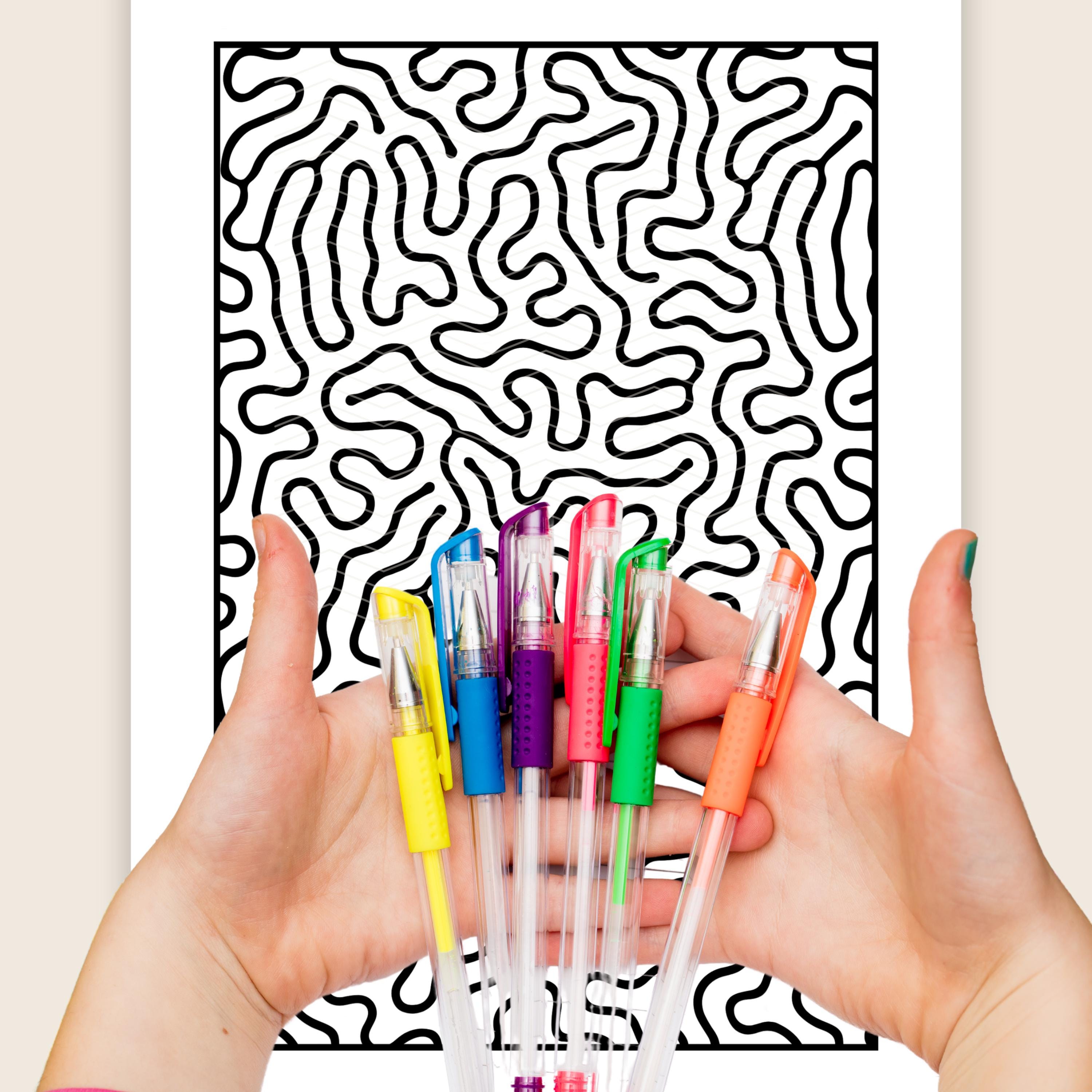 Easy Bold Patterns Coloring Pages Mindfulness Coloring Mental Health ...