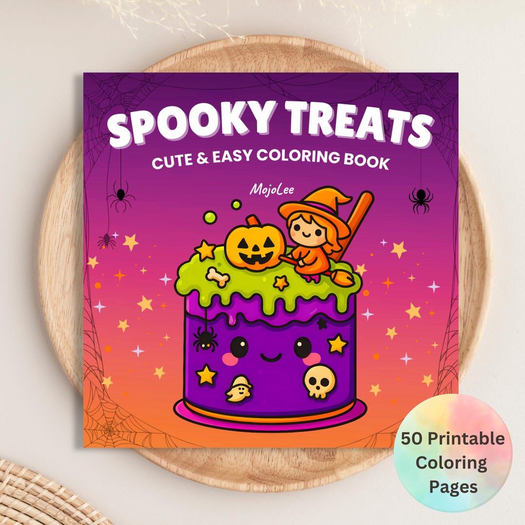 Spooky Treats Coloring Book: Kawaii Halloween Food (PDF Printable) - Etsy