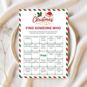 Find Someone Who Game Printable Christmas Games | Holiday Party ...