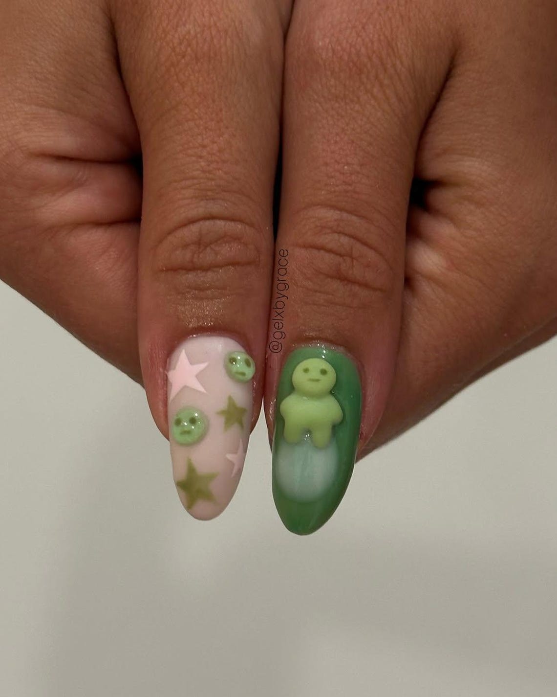 Kawaii Smiski Press on Nails, Fun and Playful Acrylic Nails, Smiski ...