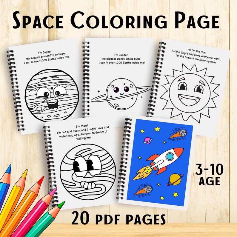 Space Adventure Printables Galaxy Themed Coloring Book Space Activities ...