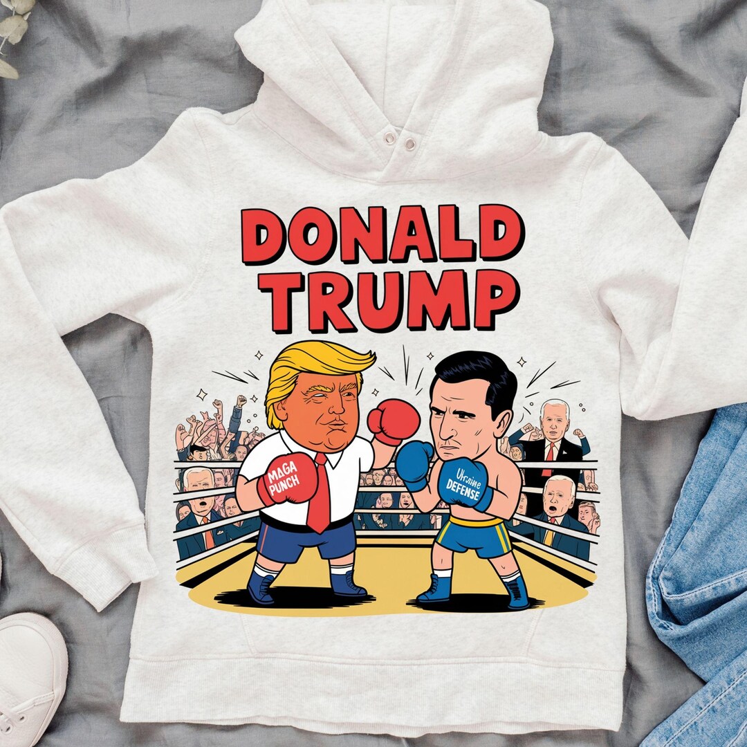 Trump Vs Zelensky Funny Political Boxing T-shirt MAGA Vs Ukraine ...