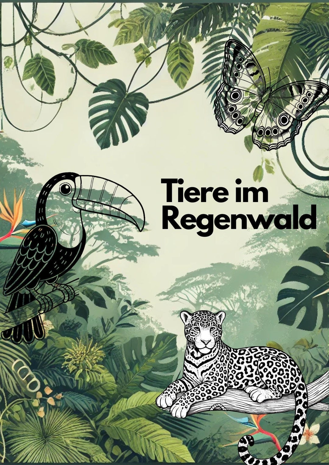 20 Rainforest Coloring Pages: Animals and Nature – Jaguar, Sloth, Macaw ...