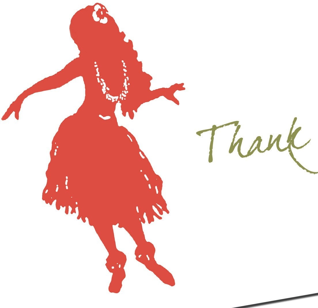 Aloha Hawaiian Hula Thank You Cards Set Of 40 Etsy