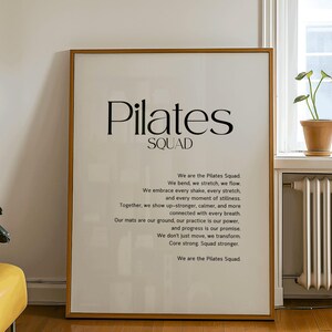 Pilates Squad Pledge Wall Art, Pilates Studio Decor, Exercise Barre ...