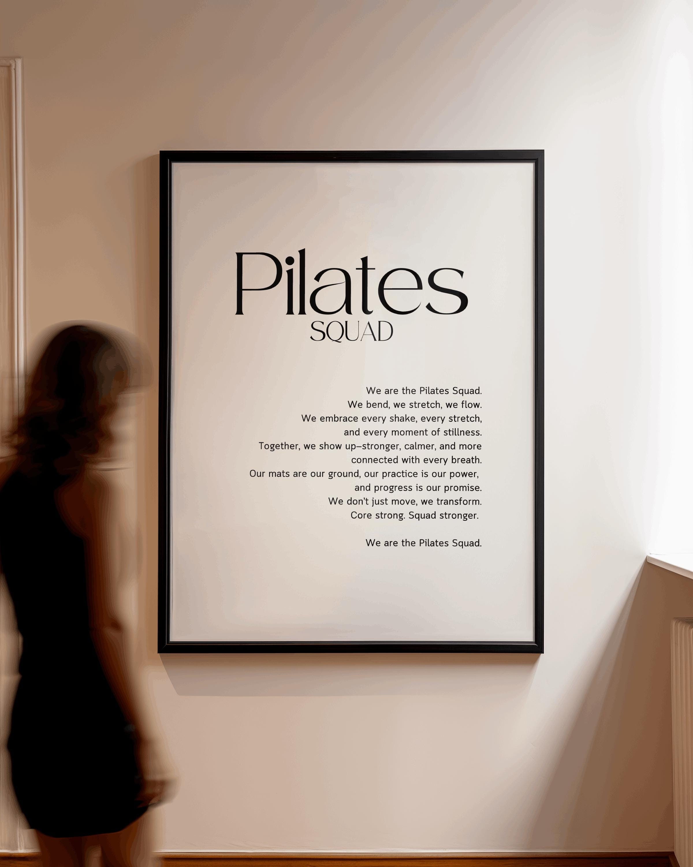 Pilates Squad Pledge Wall Art, Pilates Studio Decor, Exercise Barre ...