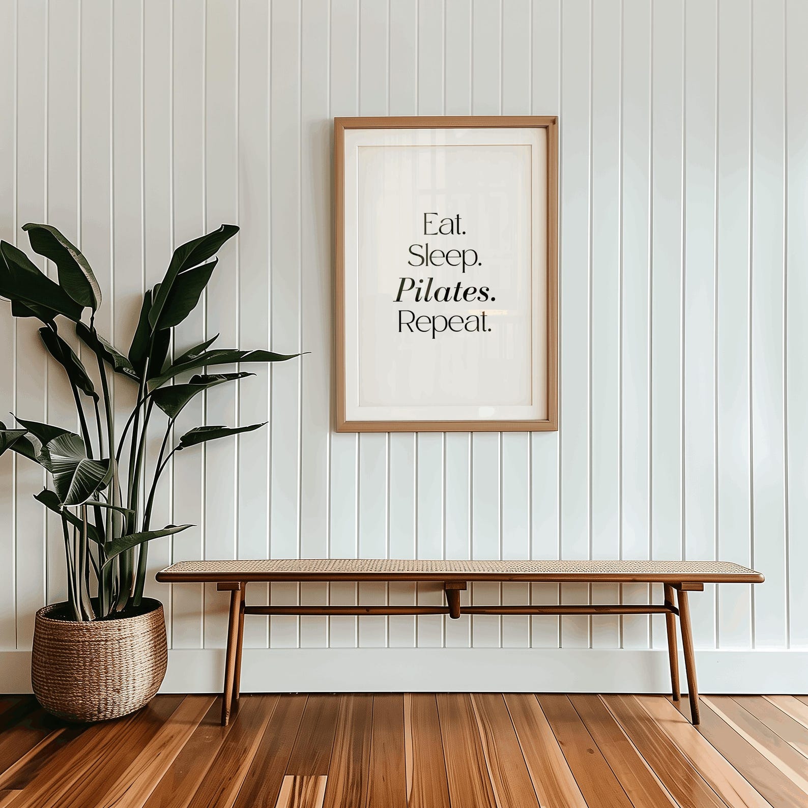 Eat Sleep Pilates Repeat Wall Art, Pilates Studio Decor, Gym Workout ...