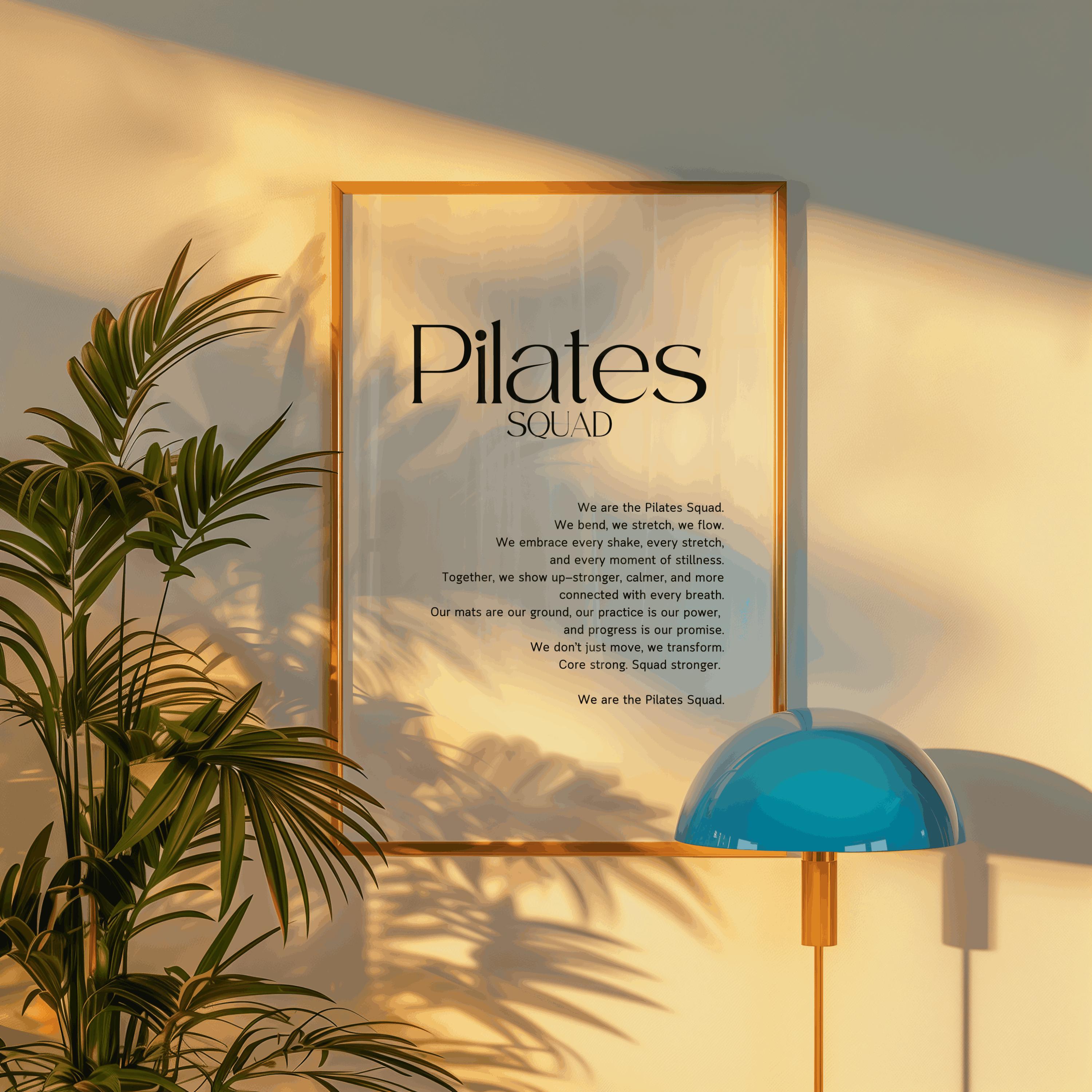 Pilates Squad Pledge Wall Art, Pilates Studio Decor, Exercise Barre ...