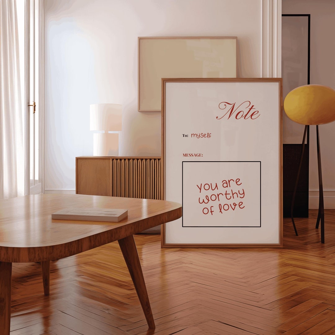 You Are Worthy Poster, Note to Self Inspirational Quote Poster, Daily ...